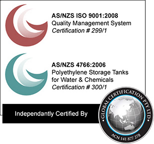 AS/NZS 4766 & ISO 9001 Certification | Clark Tanks Poly Water Tanks