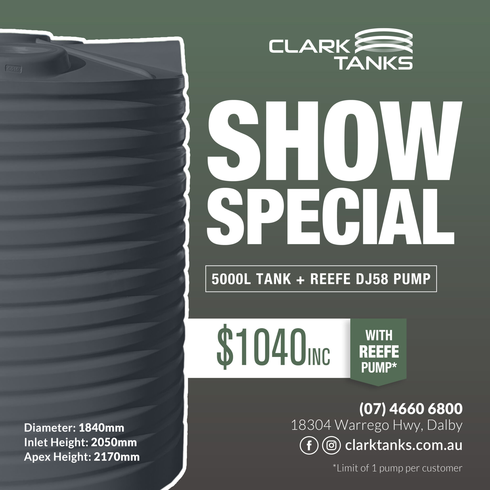 Dalby Show Specials | Clark Tanks Poly Water Tanks