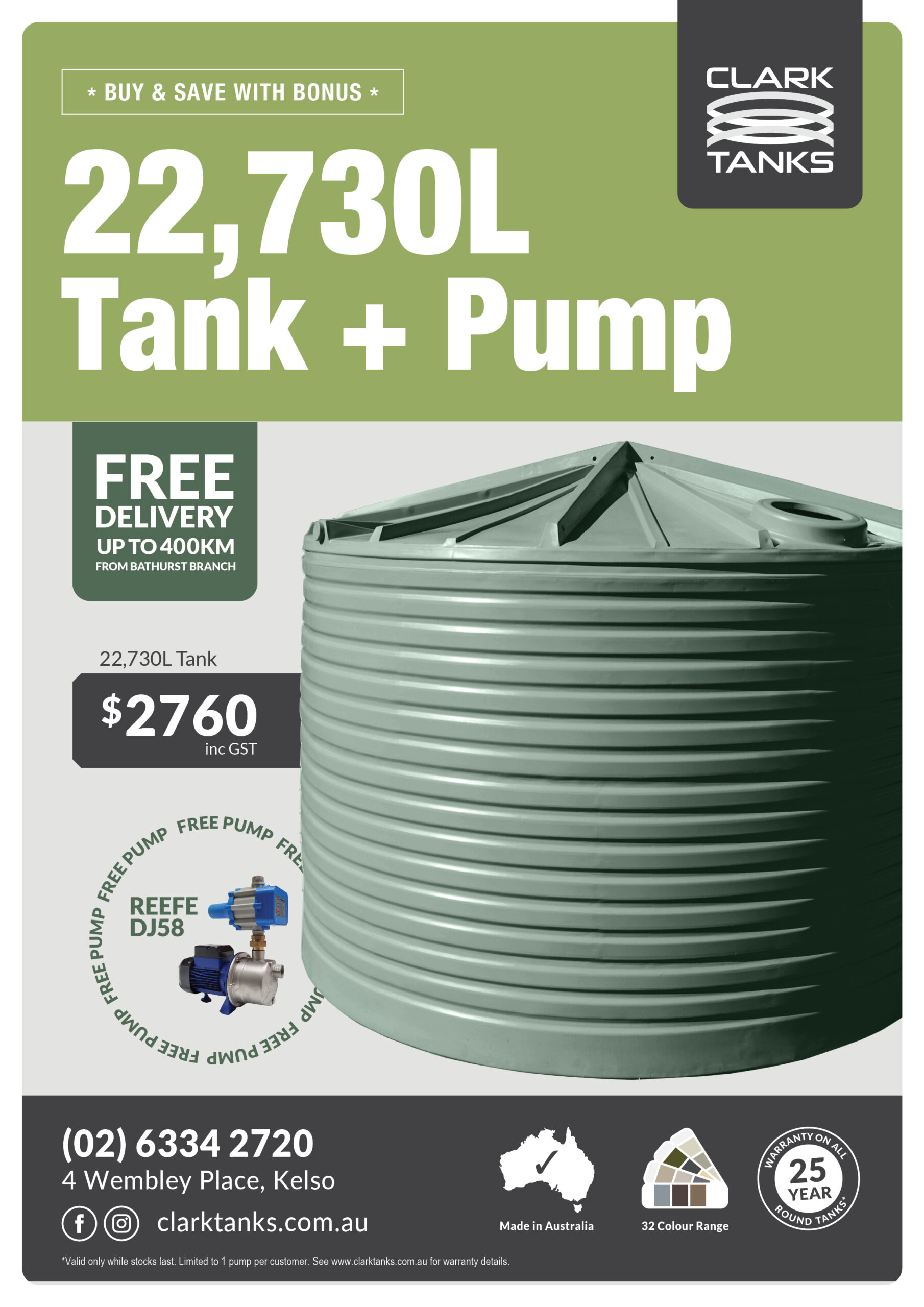 Bathurst Specials | Clark Tanks Poly Water Tanks